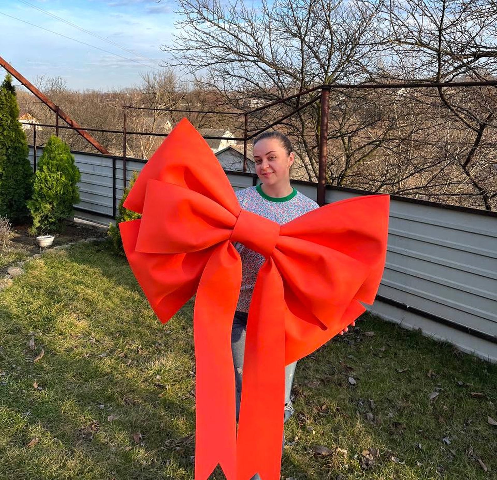 Extra Big Orange Bow, Big Bow for Car, Detachable Bow, Wall Bow, Door ...