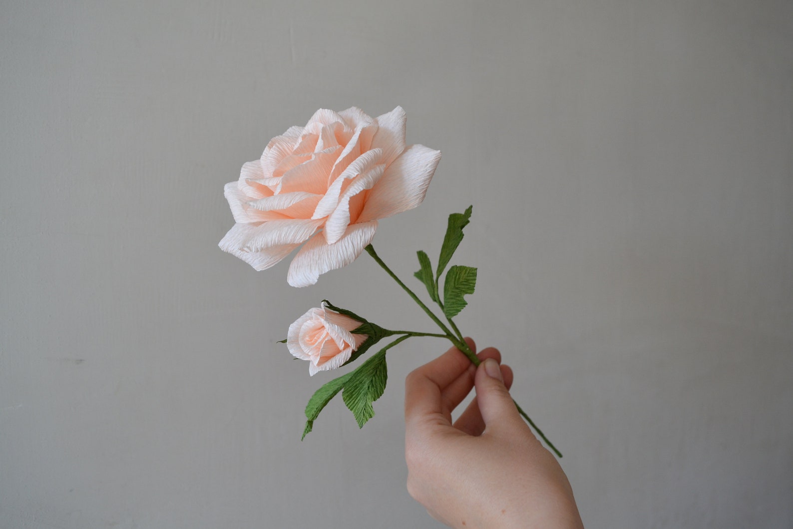 Pink Paper Rose Crepe Rose Dusty Peonies Paper Flowers | Etsy