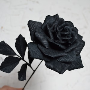 Black Paper Rose Paper Flowers Eco Flower Halloween - Etsy