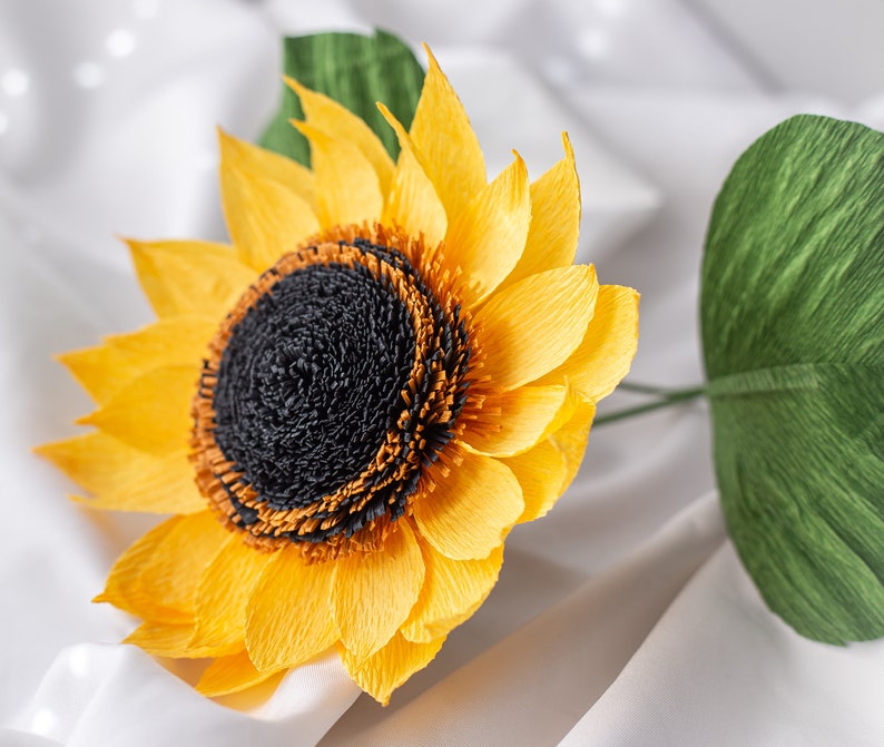 Paper Sunflower Flower Arrangement Yellow Paper Sunflower Bridal ...
