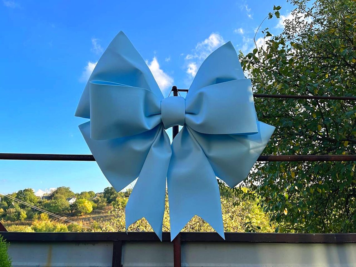 Extra Big Blue Bow, Detachable Bow, Wall Bow, Door Bow, Formal Wedding ...