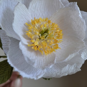 White Paper Peony, Crepe Peony,paper Flowers, Fake Bridal Flowers,paper ...