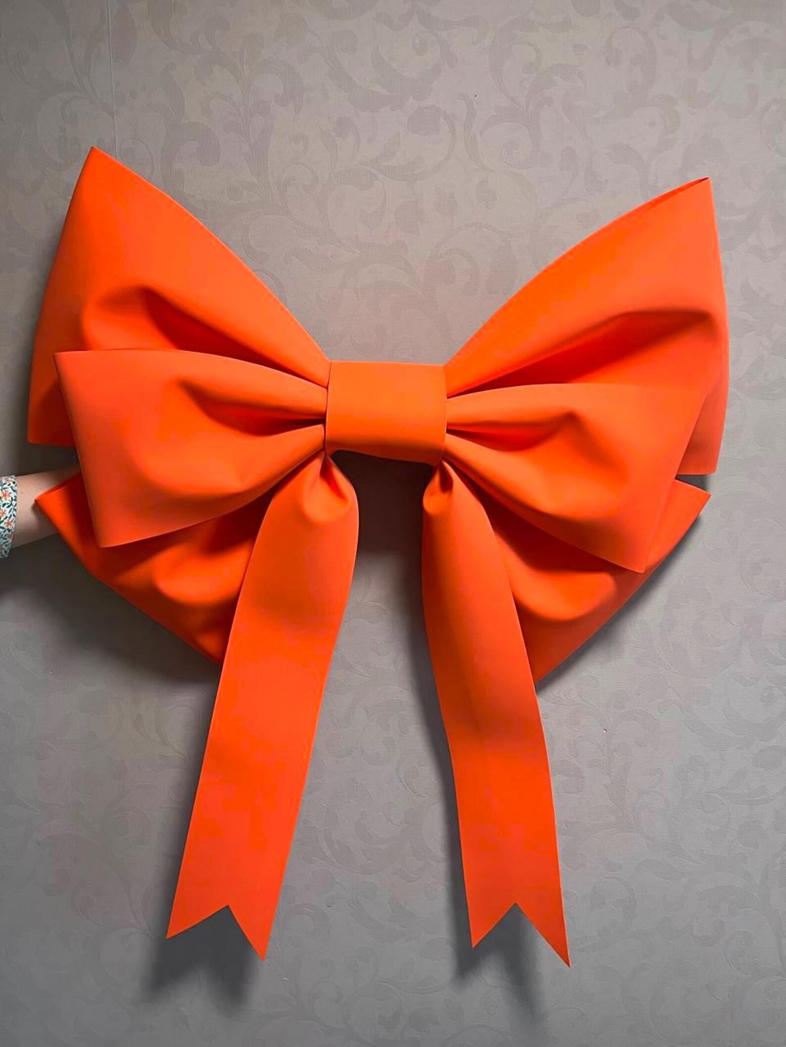 Extra Big Orange Bow, Big Bow for Car, Detachable Bow, Wall Bow, Door ...