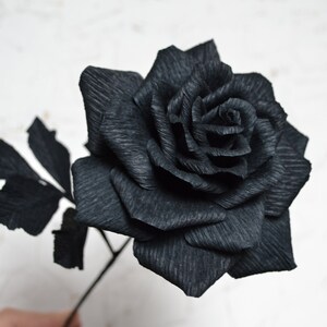 Black Paper Rose Paper Flowers Eco Flower Halloween - Etsy