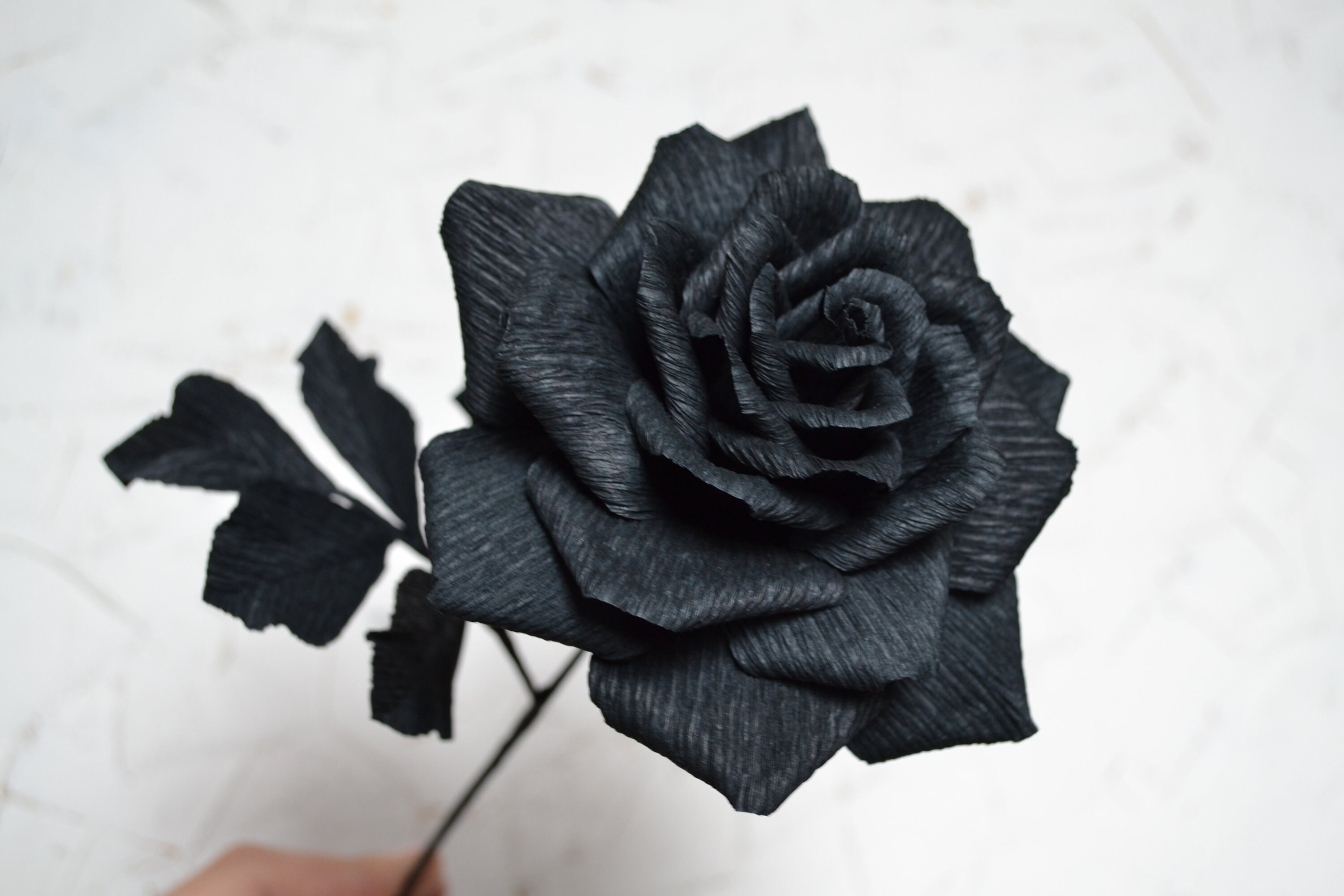 Black Paper Rose Paper Flowers Eco Flower Halloween | Etsy