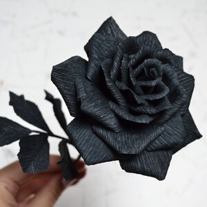 Black Paper Rose Paper Flowers Eco Flower Halloween - Etsy