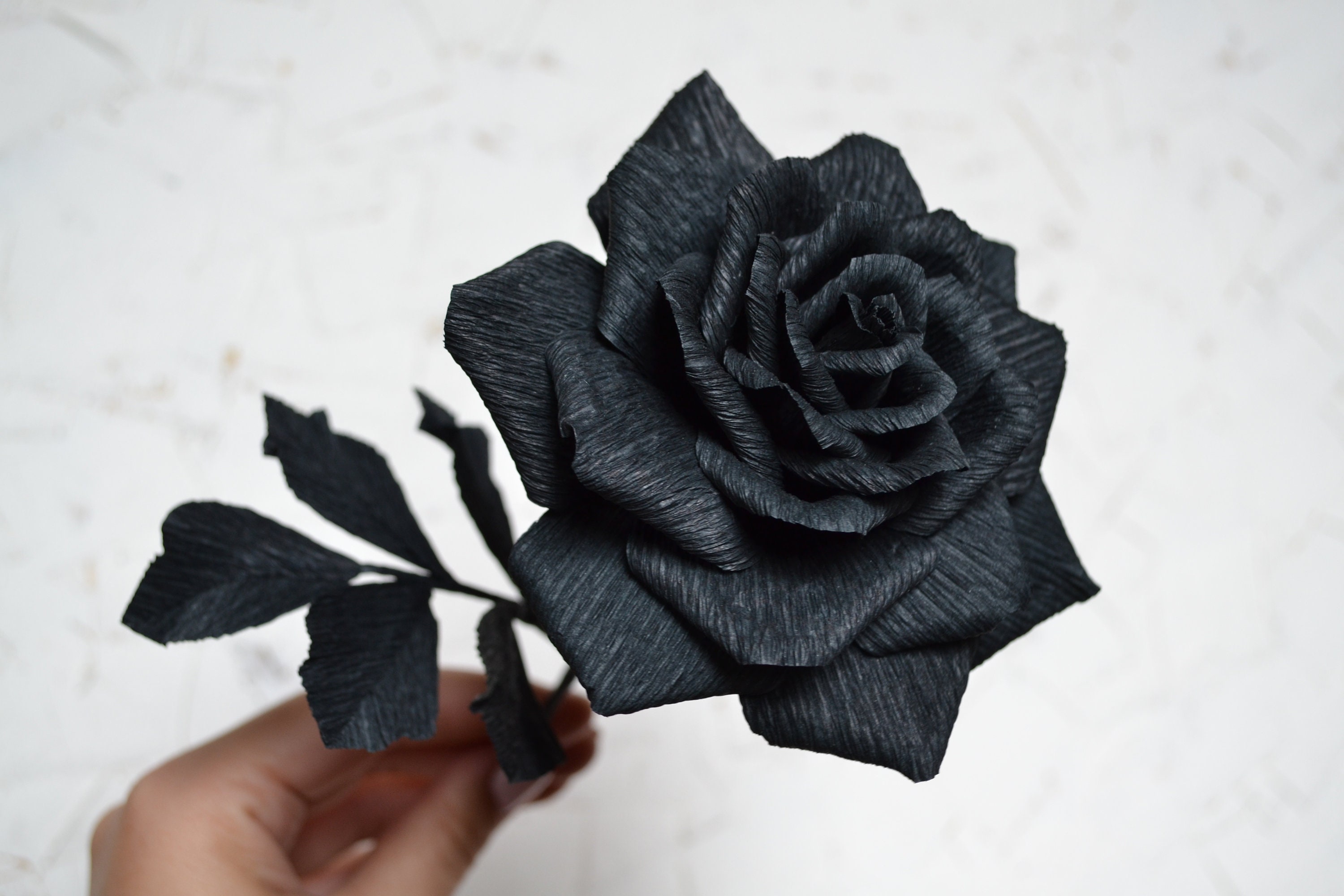 Black Paper Rose Paper Flowers Eco Flower Halloween | Etsy