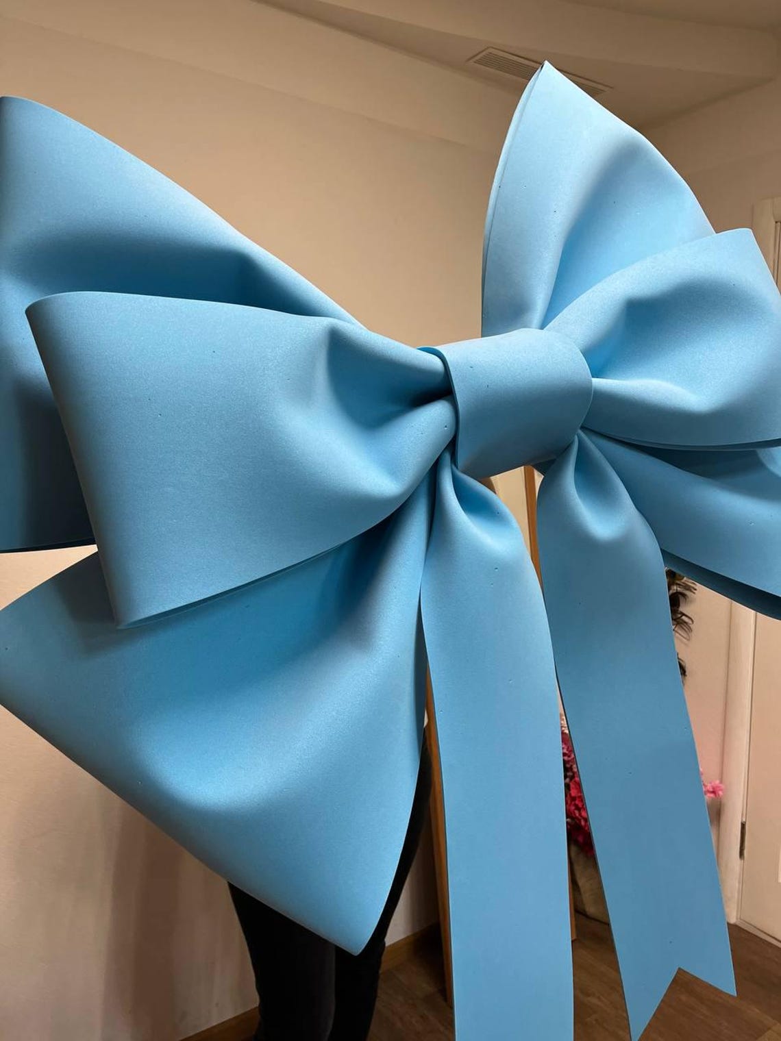 Extra Big Blue Bow, Detachable Bow, Wall Bow, Door Bow, Formal Wedding ...