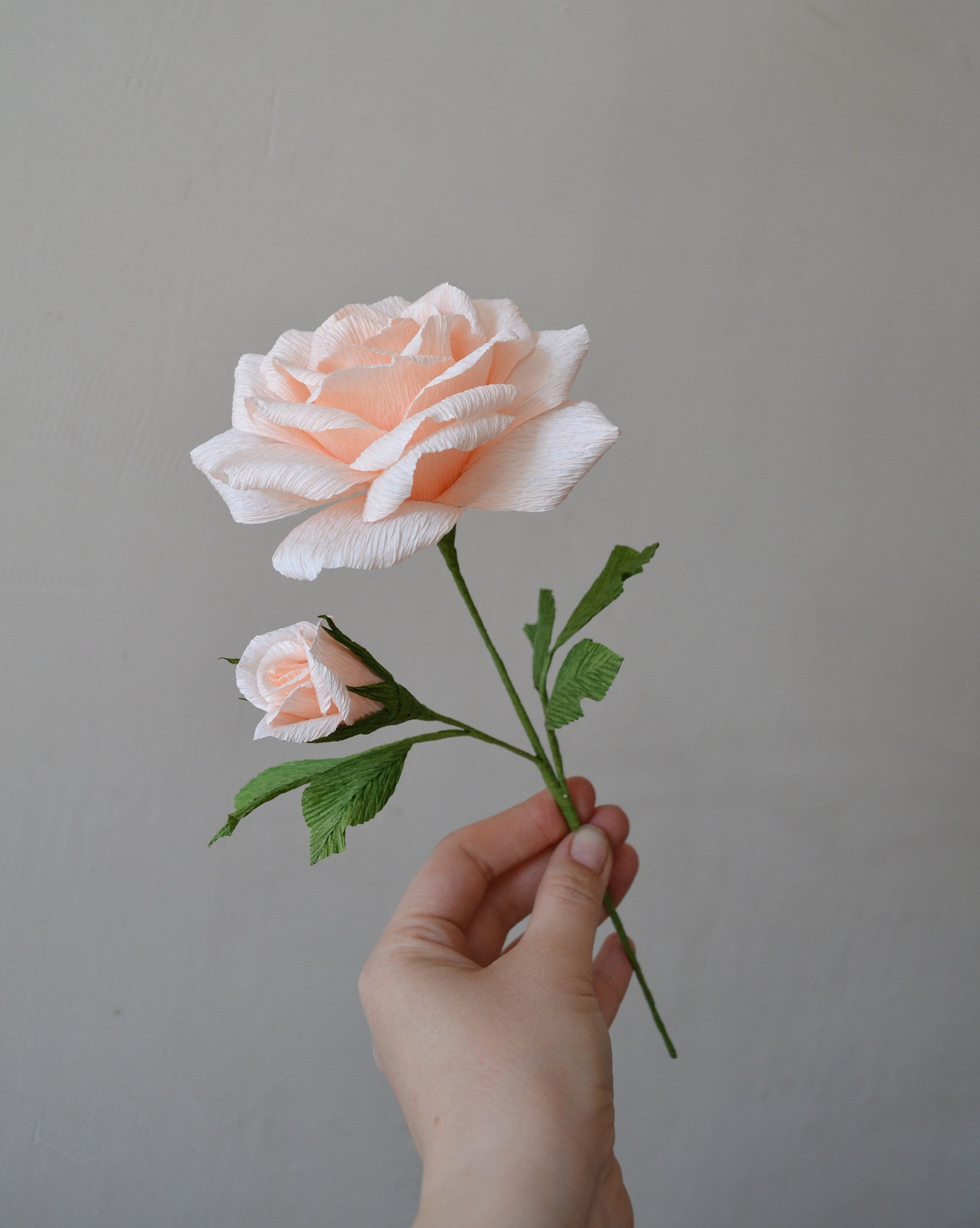 Pink Paper Rose, Crepe Rose, Dusty Peonies, Paper Flowers, Fake Bridal ...