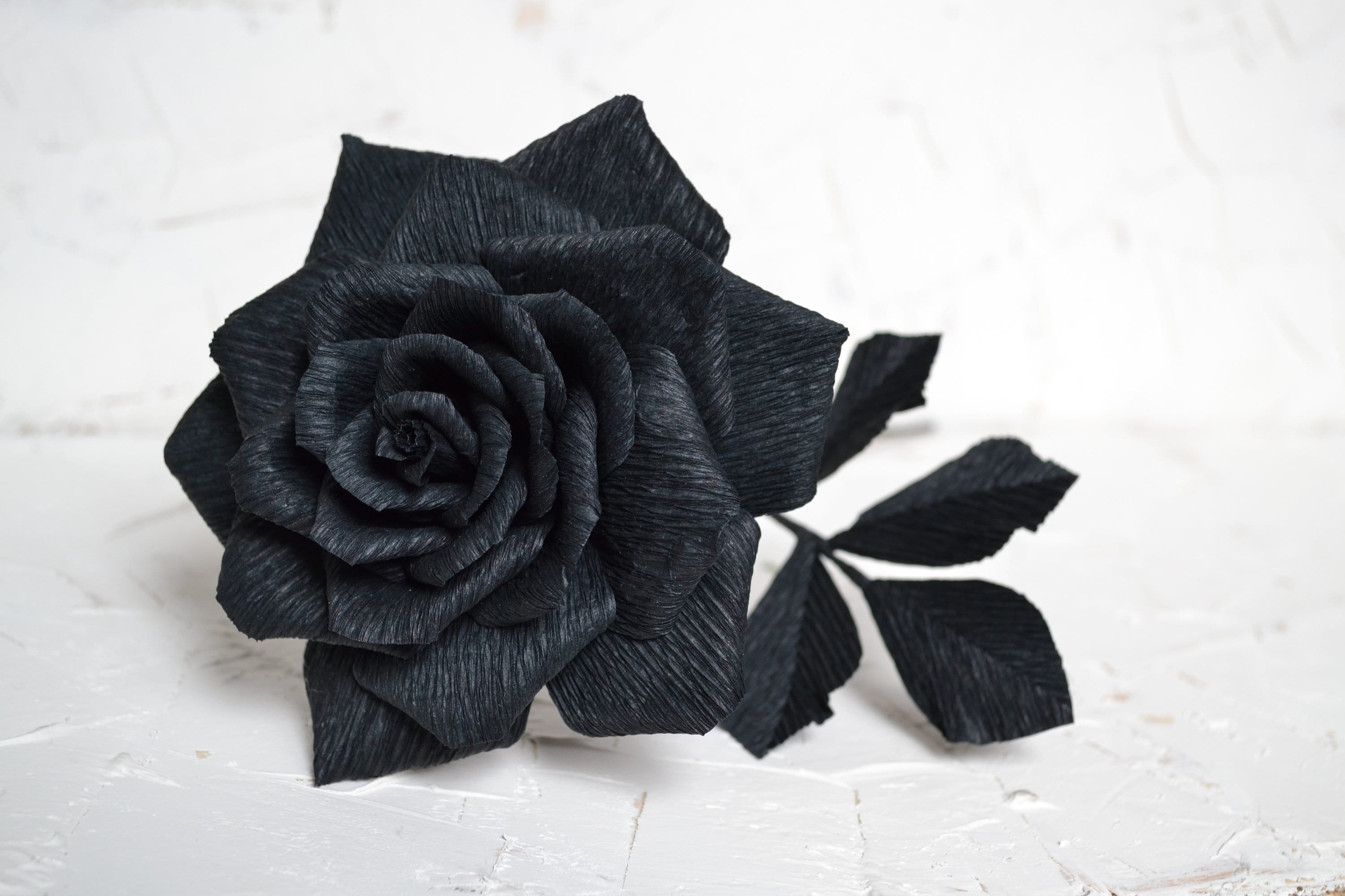 Black Paper Rose Paper Flowers Eco Flower Halloween | Etsy