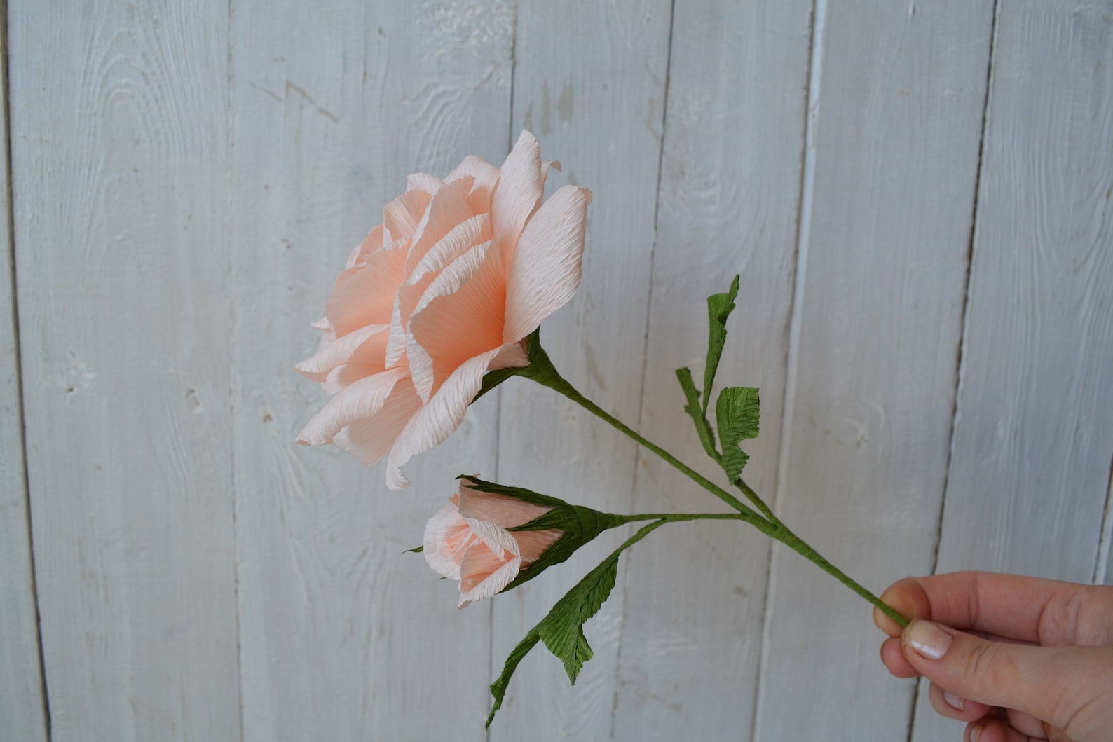 Pink Paper Rose Crepe Rose Dusty Peonies Paper Flowers | Etsy