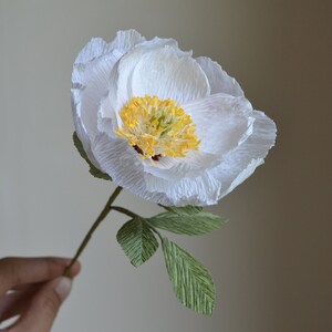 White Paper Peony, Crepe Peony,paper Flowers, Fake Bridal Flowers,paper ...