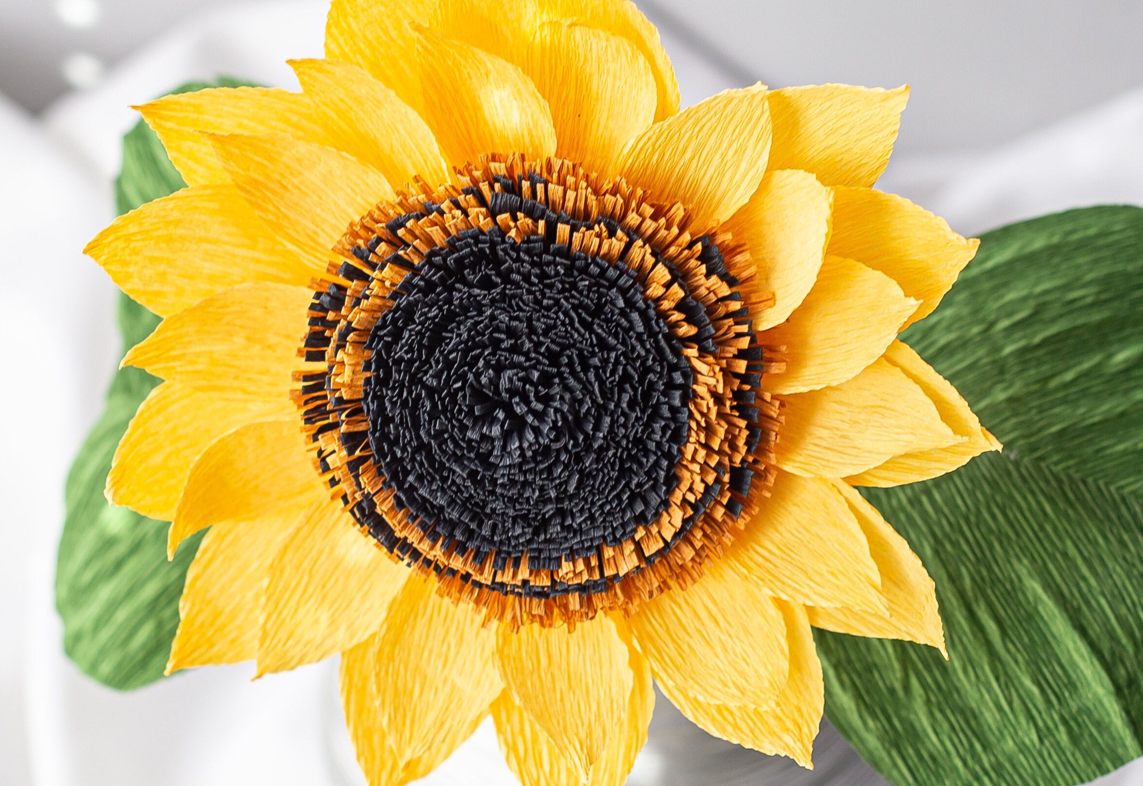 Paper Sunflower Flower Arrangement Yellow Paper Sunflower Bridal ...