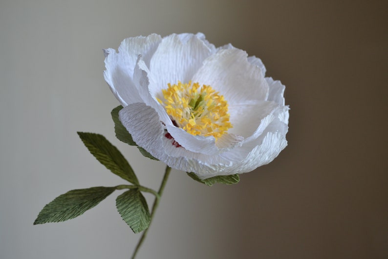 White Paper Peony Crepe Peonypaper Flowers Fake Bridal - Etsy