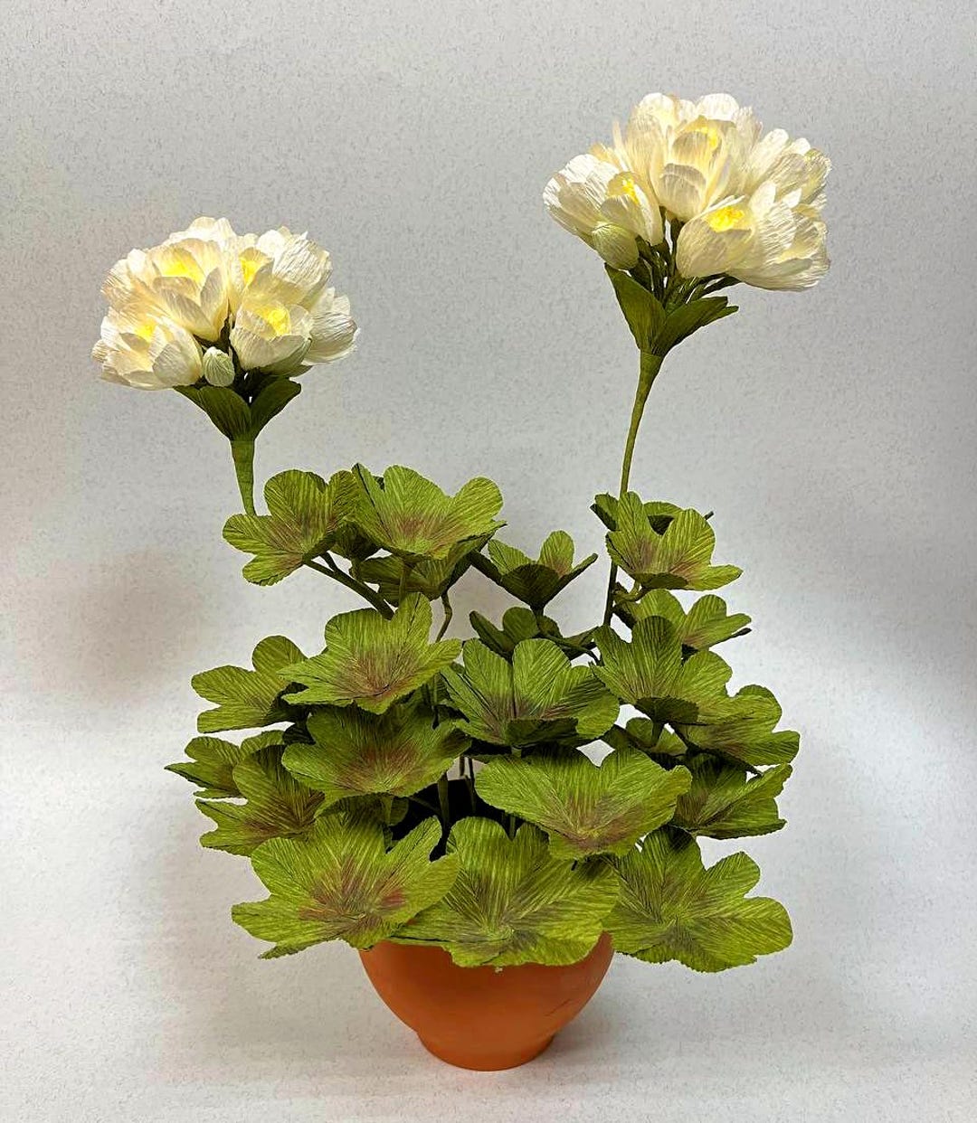 White Paper Geranium, Paper Plant Sculpture, Gift for Gardener, Gift ...