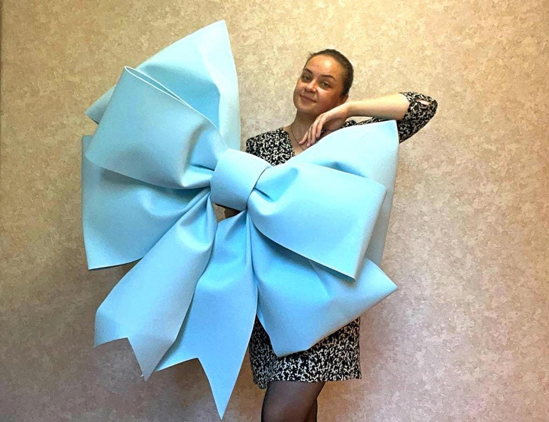 Extra Big Blue Bow, Detachable Bow, Wall Bow, Door Bow, Formal Wedding ...