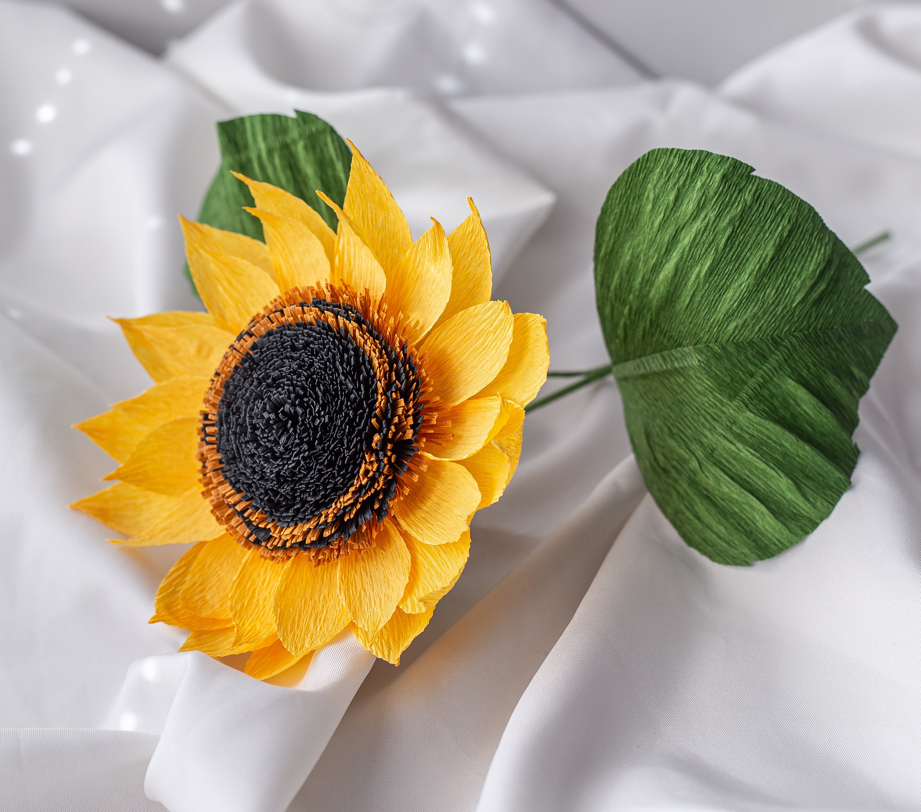 Paper Sunflower Flower Arrangement Yellow Paper Sunflower Bridal ...