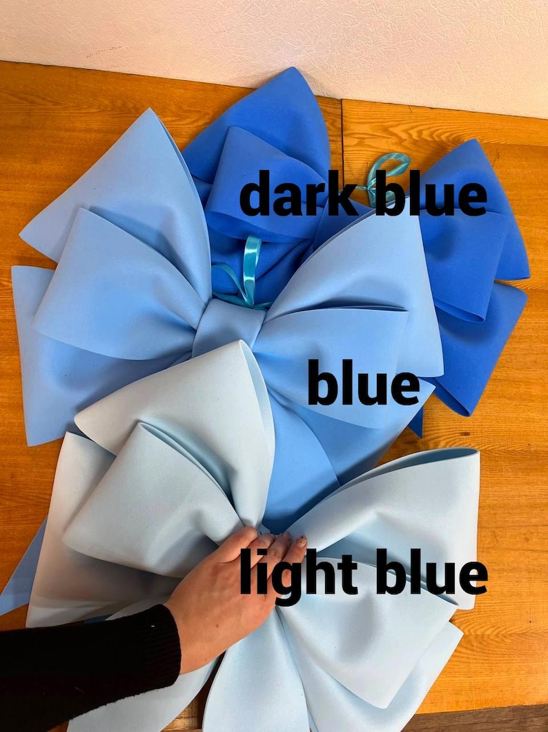Extra Big Blue Bow, Detachable Bow, Wall Bow, Door Bow, Formal Wedding ...