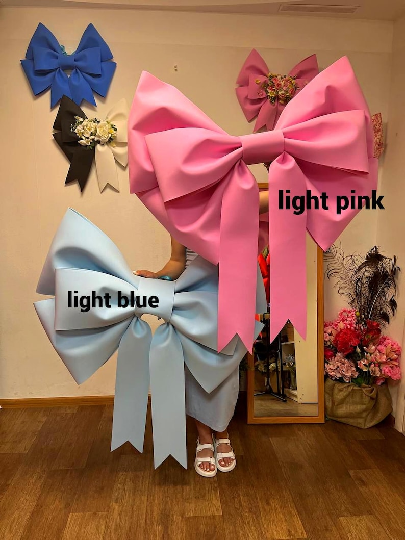 Extra Big Blue Bow, Detachable Bow, Wall Bow, Door Bow, Formal Wedding ...