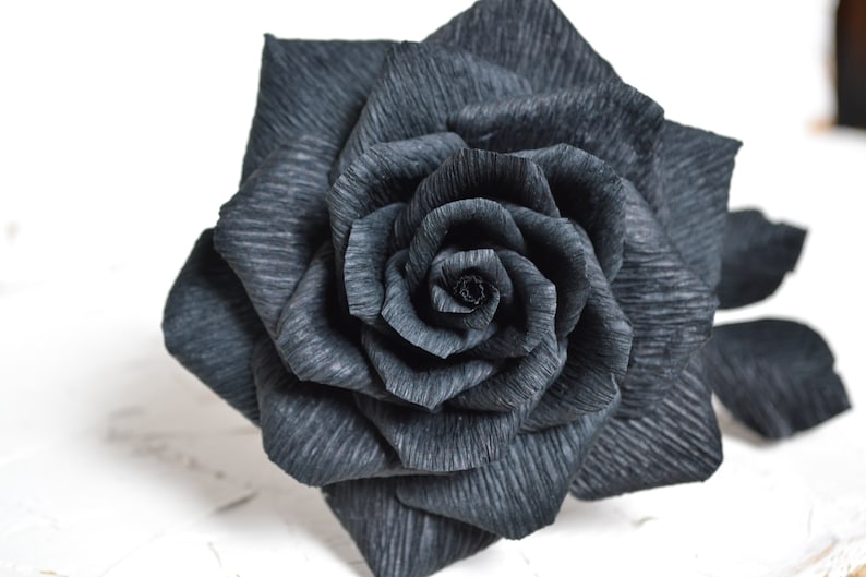 Black Paper Rose Paper Flowers Eco Flower Halloween | Etsy