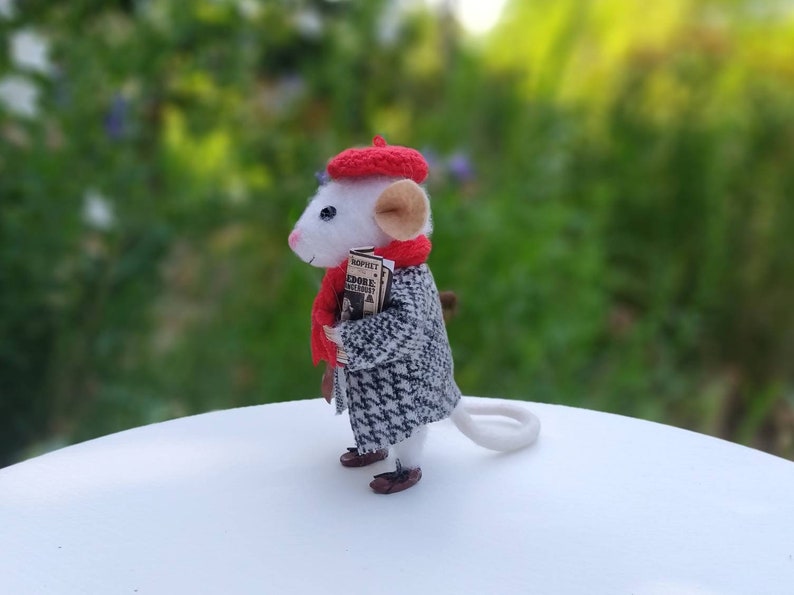 Needle Felted White Mouse in Clothes - Etsy