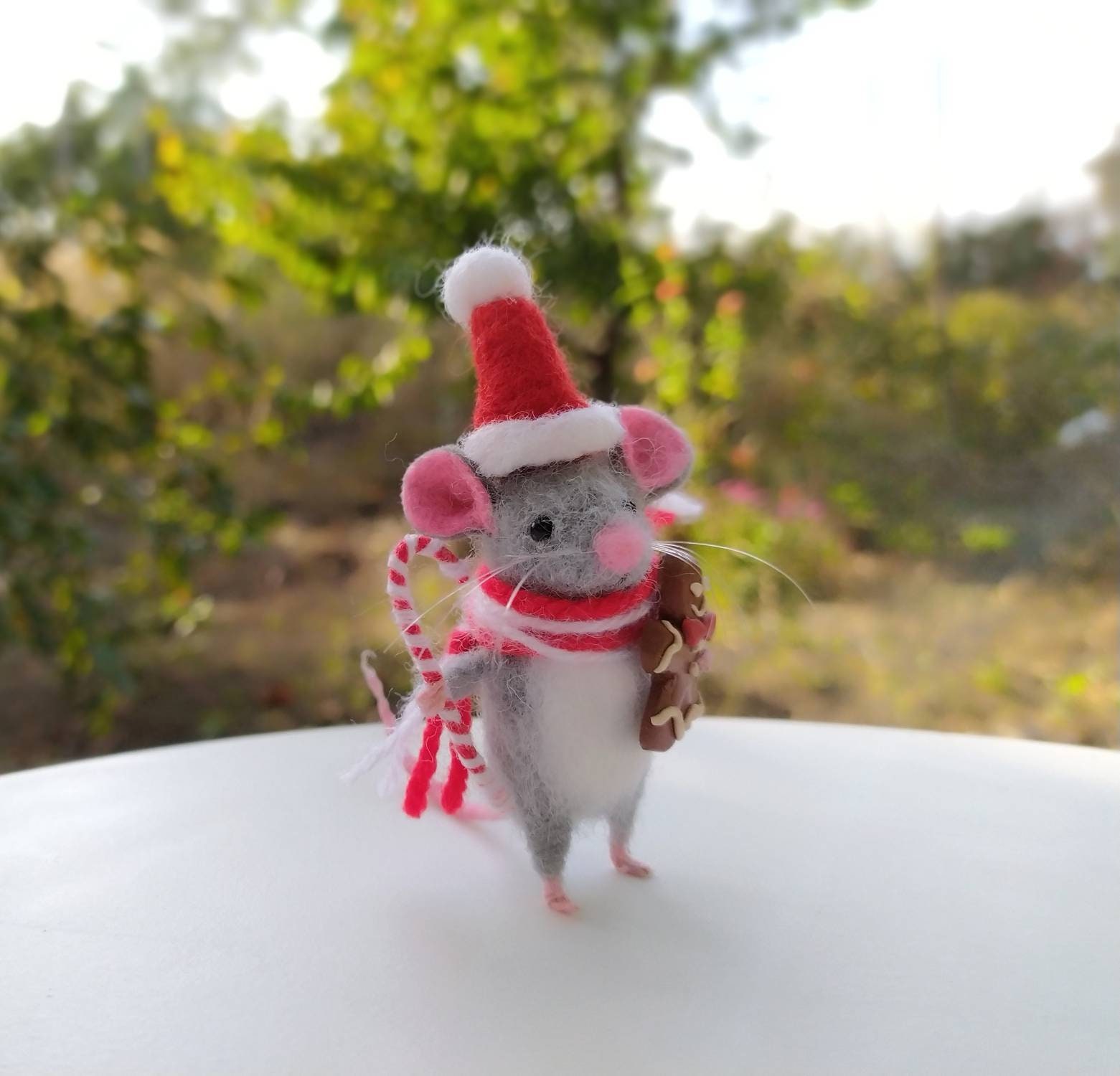 Needle felted mouse miniature Christmas toys | Etsy