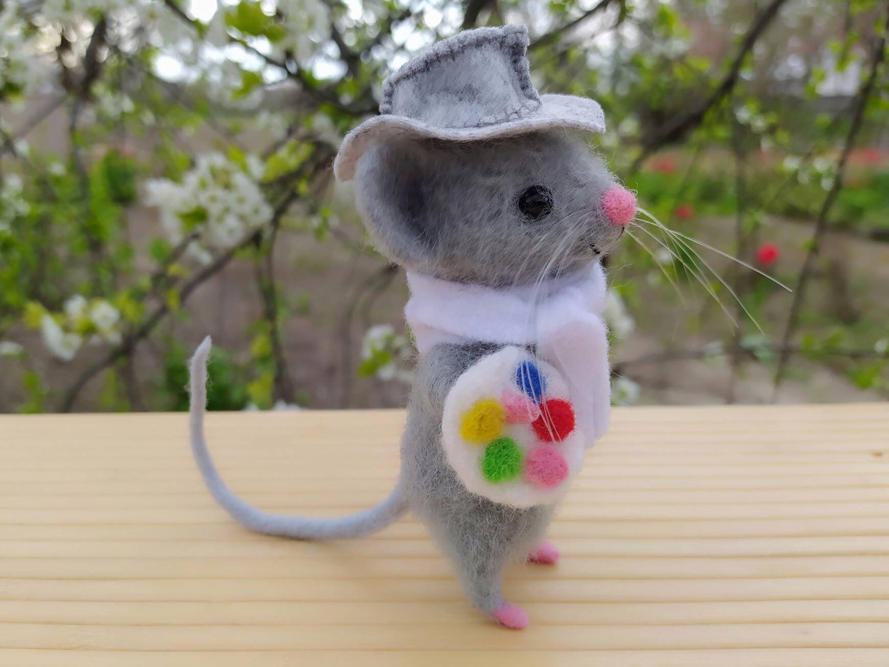 Felt Mouse Gray Felt Mouse Mini Felt Animal - Etsy