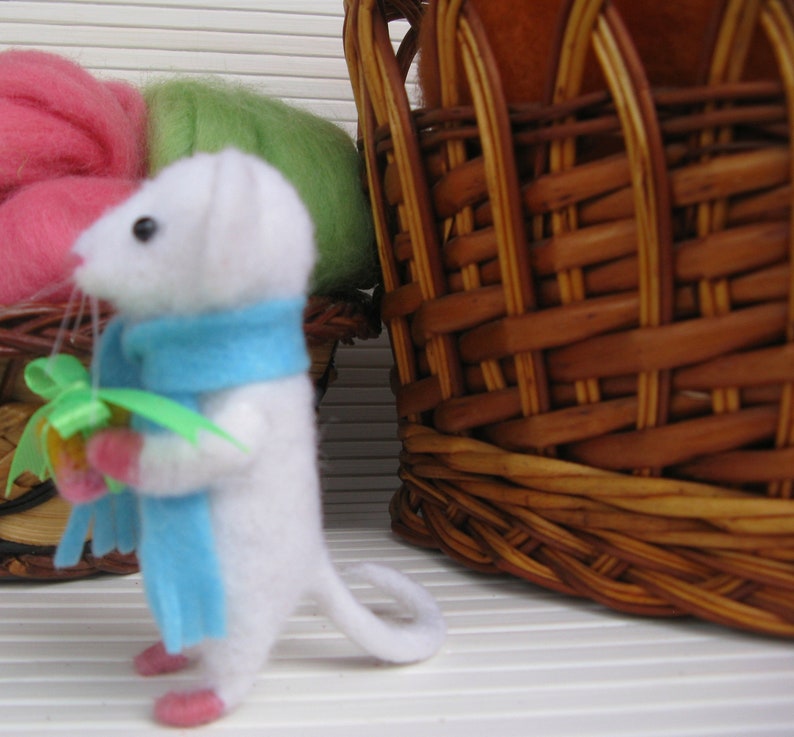 Miniature White Felt Mouse - Etsy