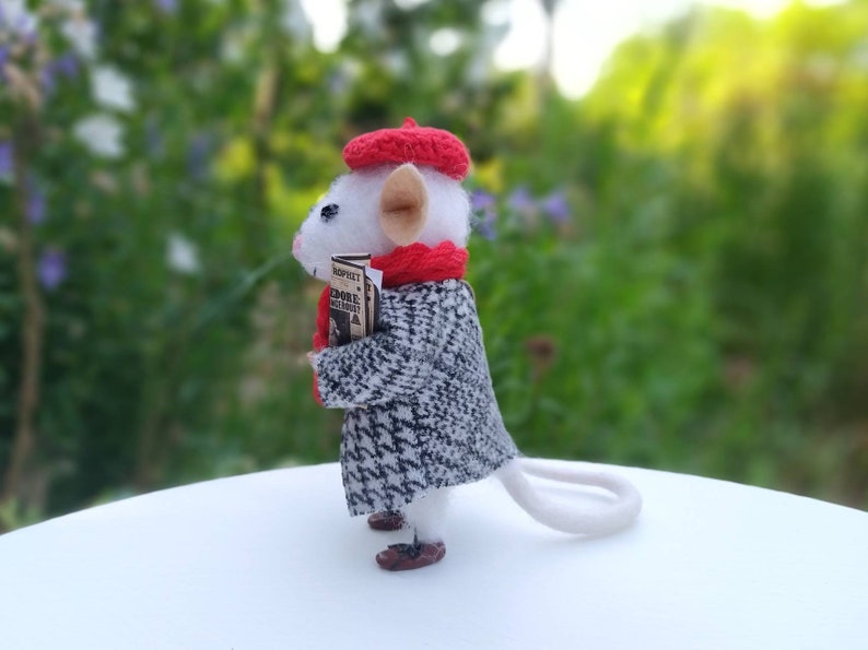 Needle Felted White Mouse in Clothes - Etsy