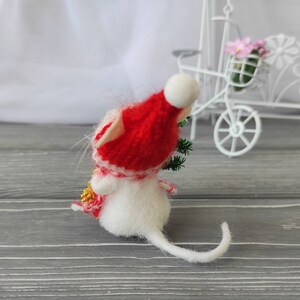 Needle Felted Miniature Mouse, Christmas Mouse - Etsy