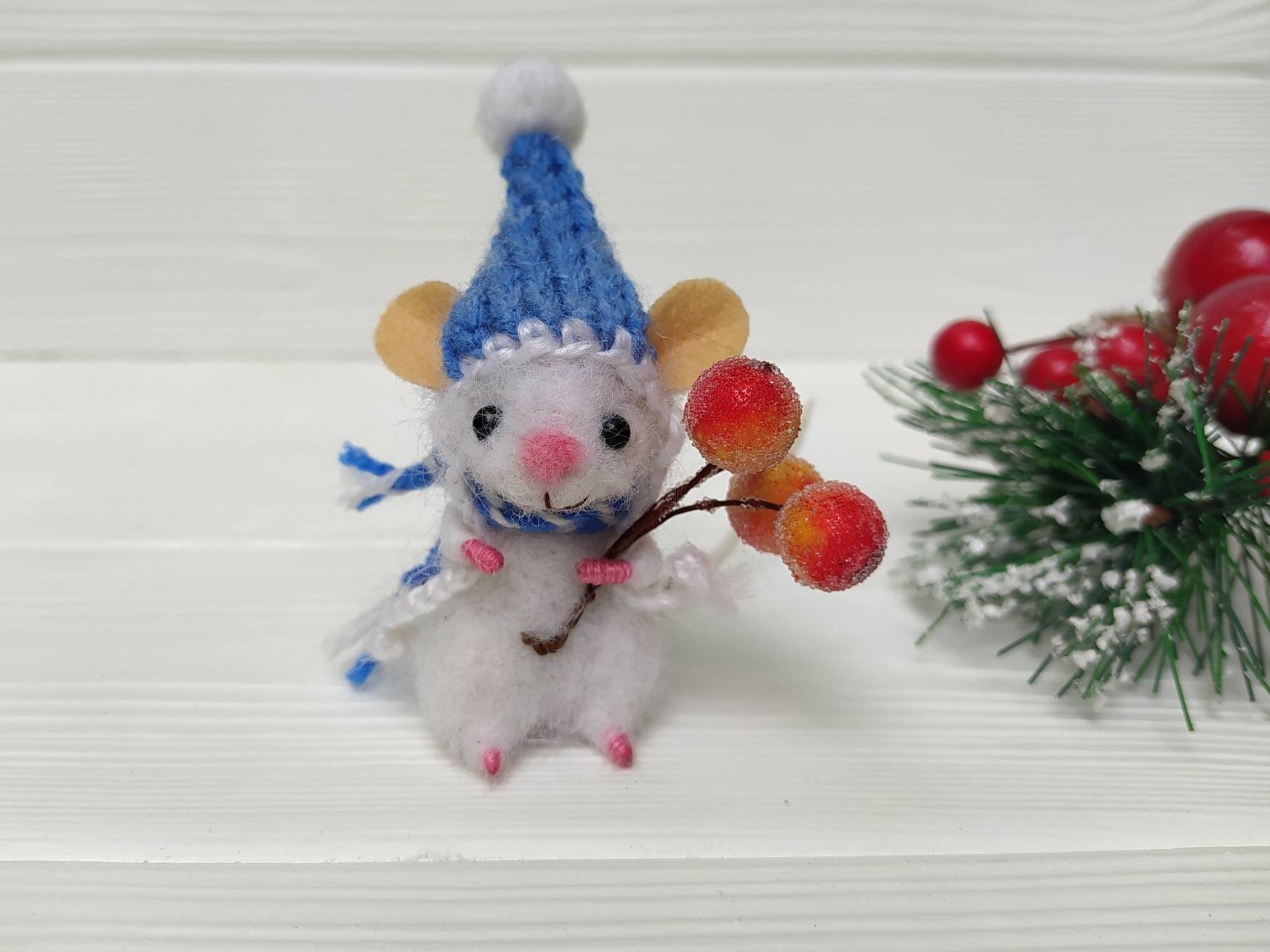 Needle Felted Animal Wool Mouse Mini Felt Mice - Etsy