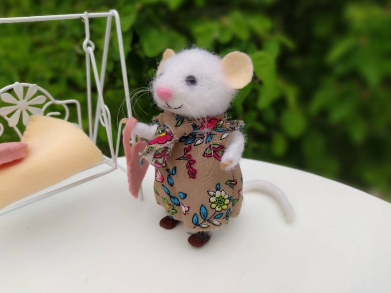 Woolen Mouse in Clothes Mouse Figurine - Etsy