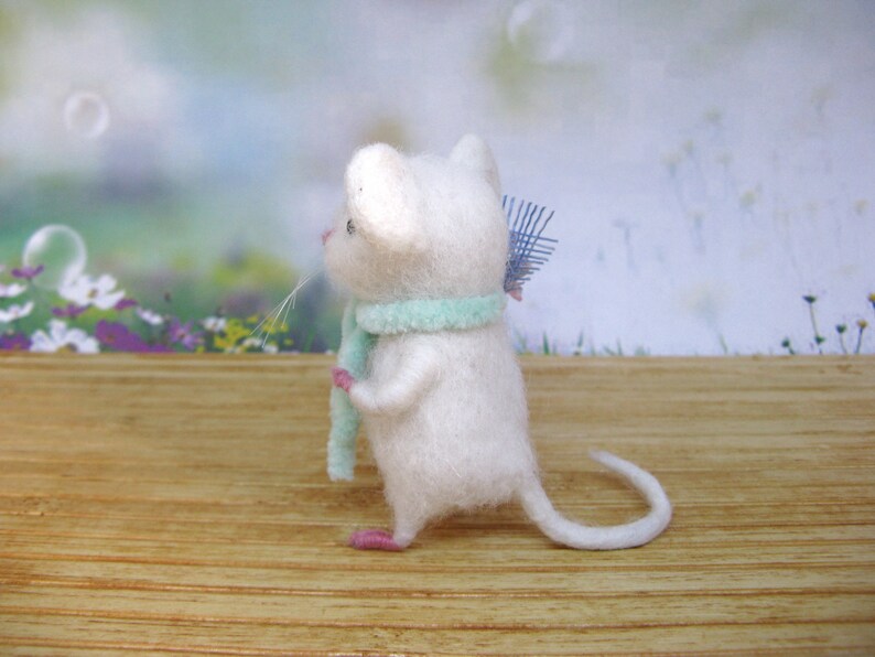 Felt White Mouse Woolen Cute Mouse Mouse Birthday Gift - Etsy