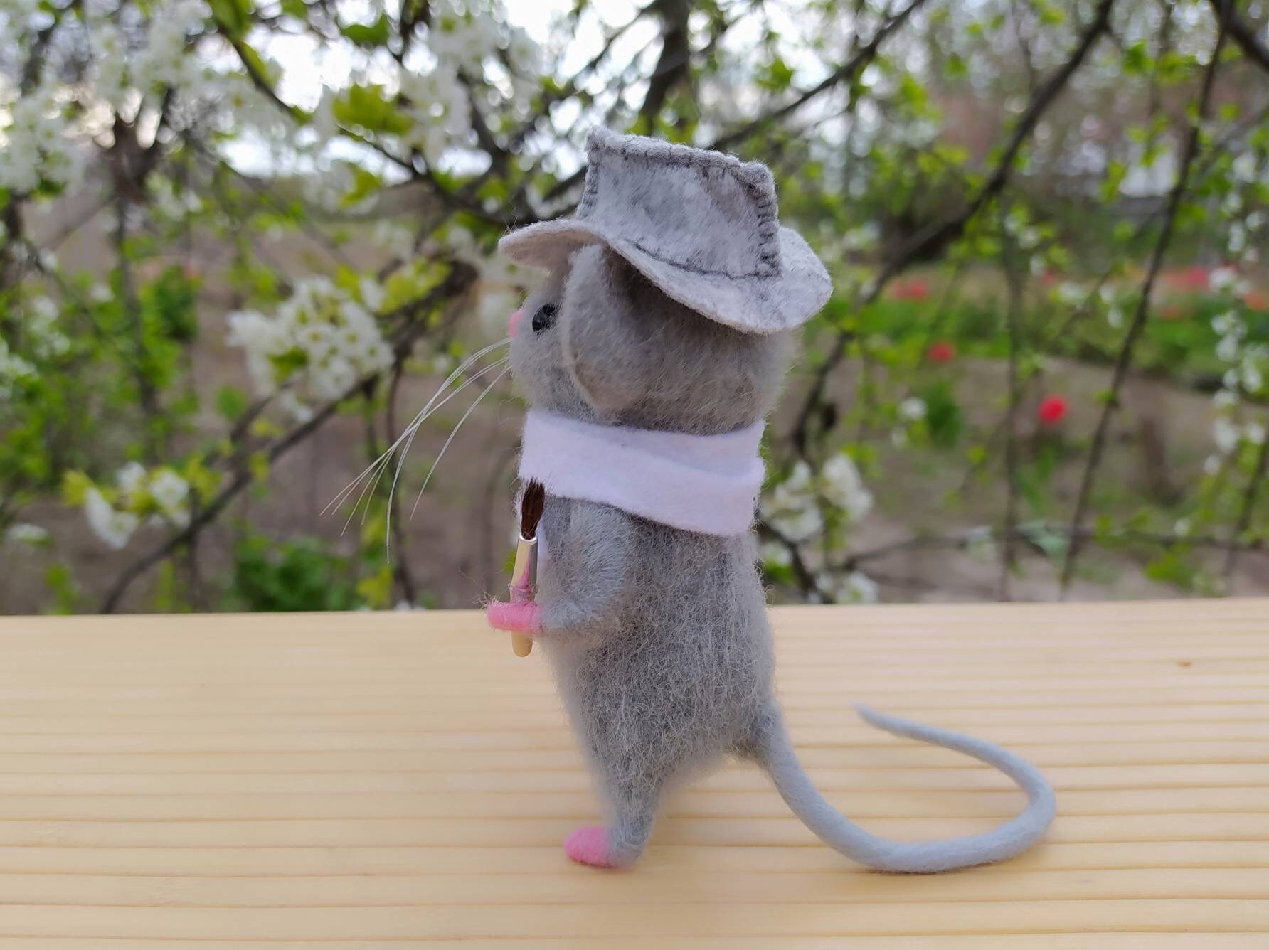 Felt Mouse Gray Felt Mouse Mini Felt Animal - Etsy