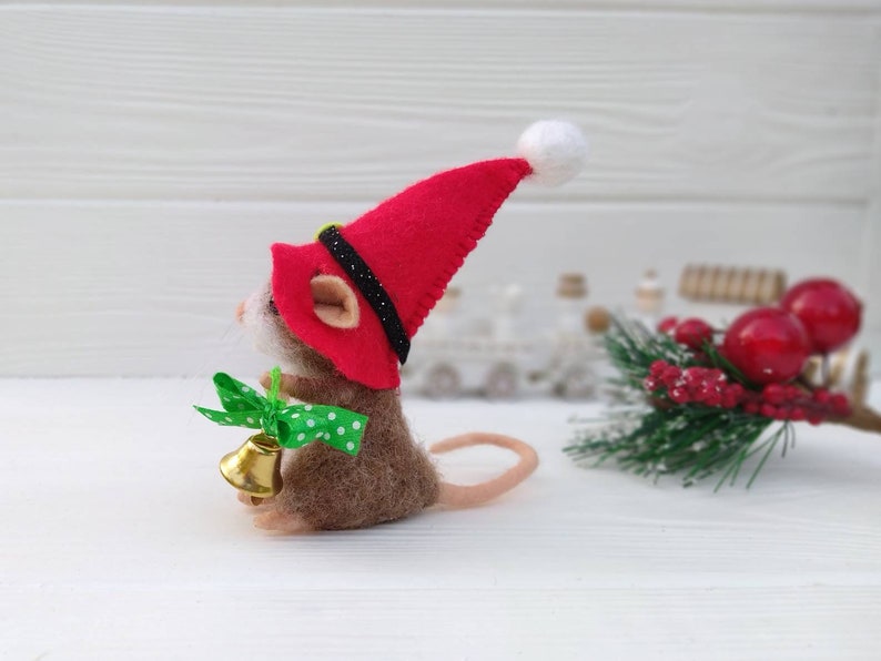 Felted Christmas Mouse With Natural Wool Needles - Etsy