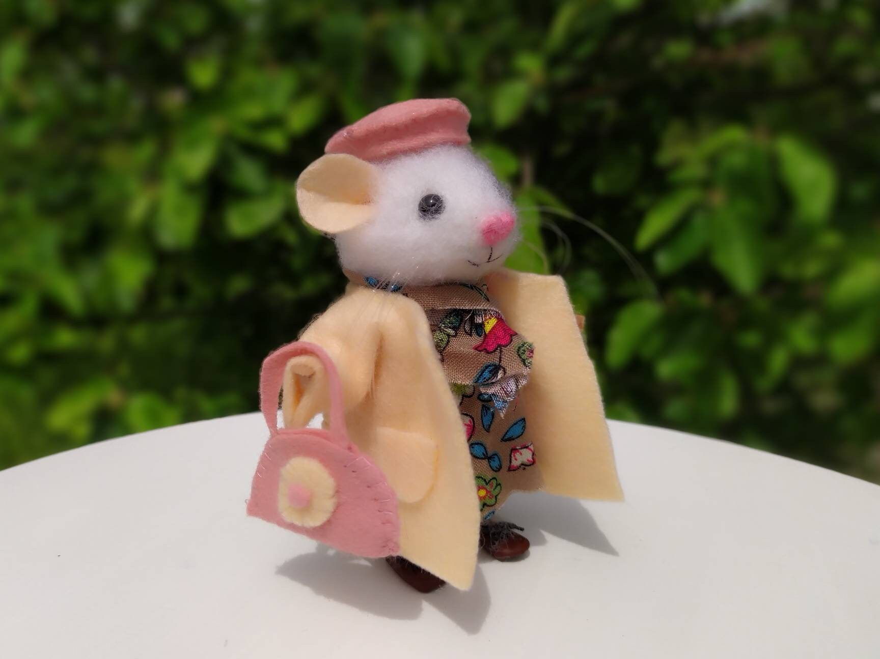 Woolen Mouse in Clothes Mouse Figurine - Etsy UK