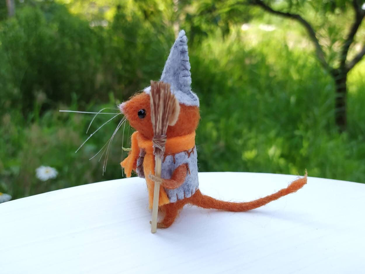 Felt mouse Halloween decorations needle felted animal | Etsy