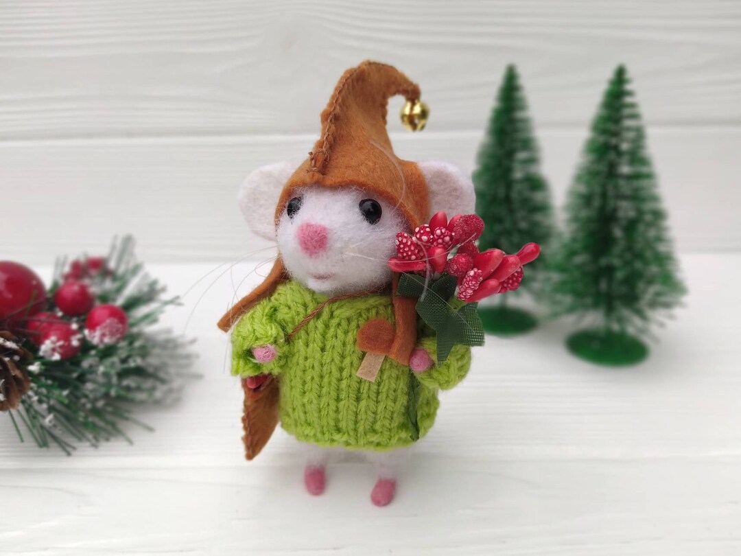 Needle Felted Animal, Felt Mouse Figurine - Etsy