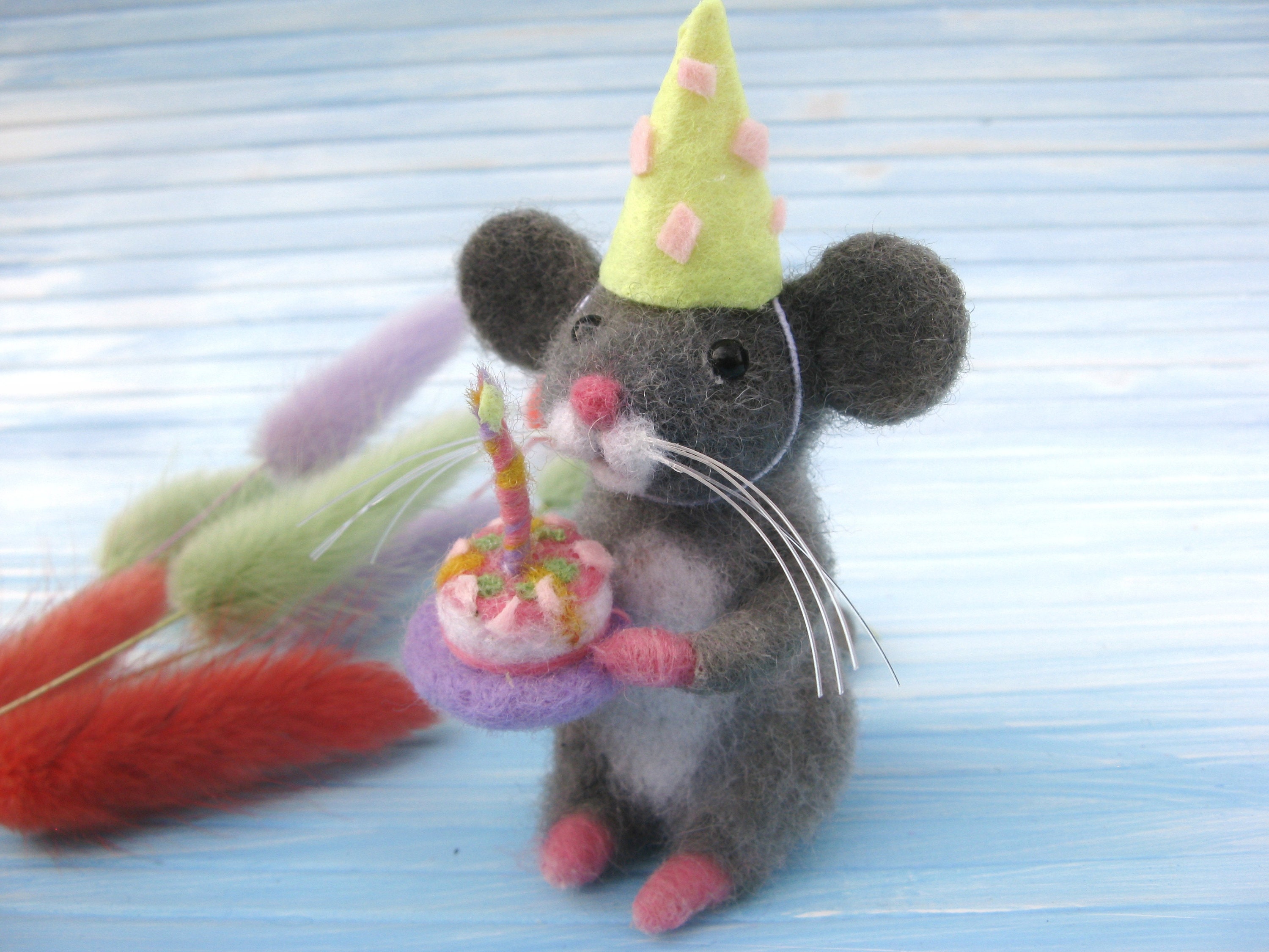 Gray felt mouse wool mouse | Etsy