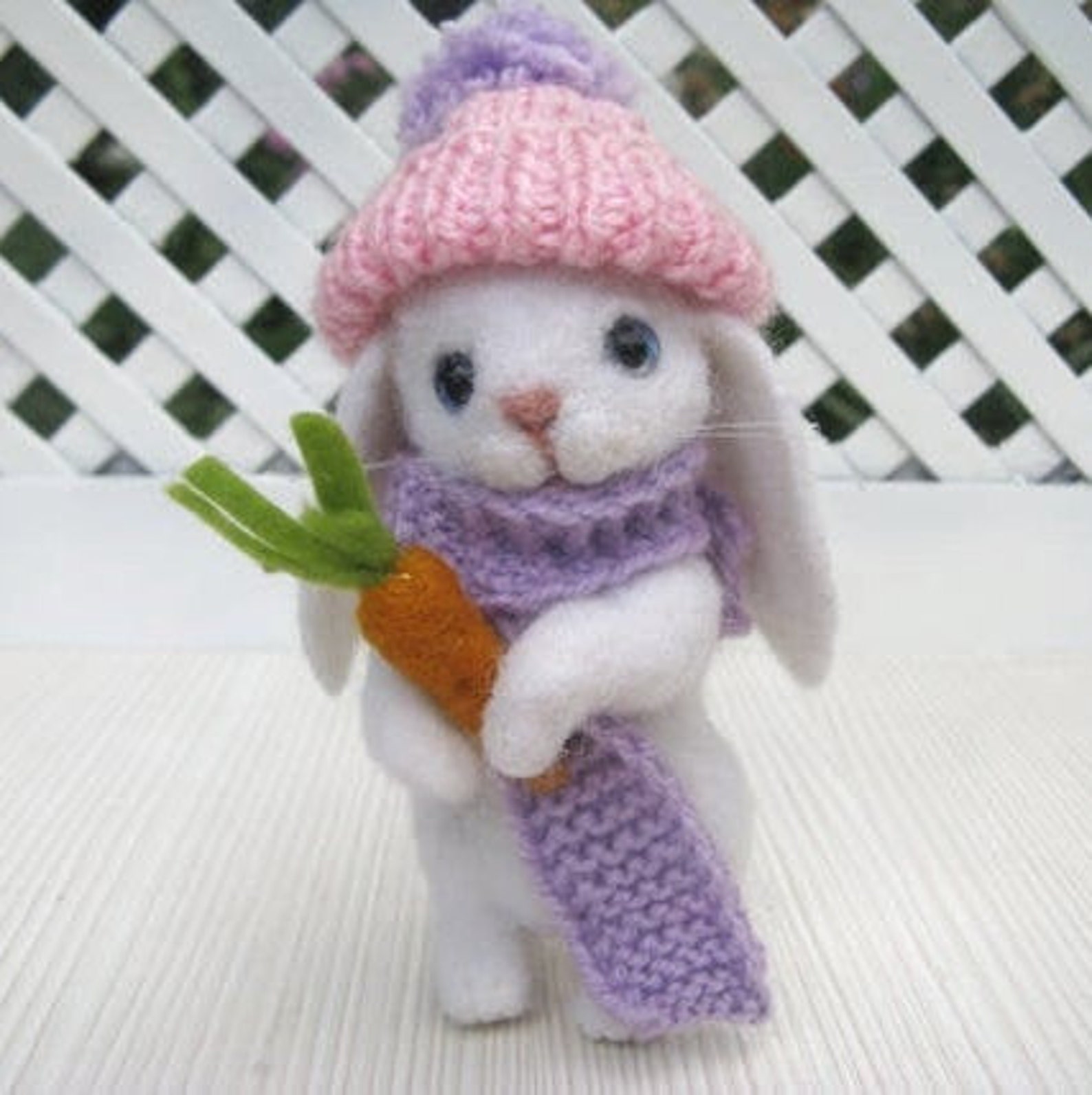 Felt Bunny Wool Rabbit Miniature Animal | Etsy