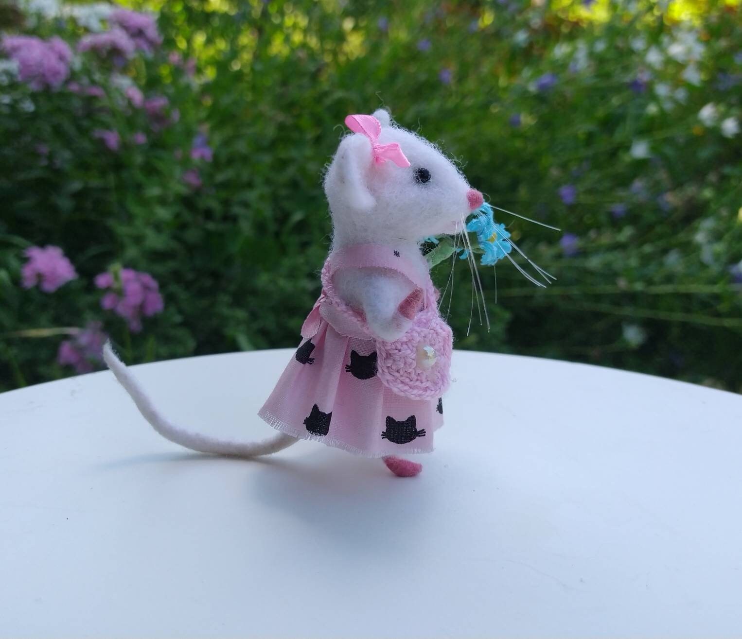 Needle Felt Mouse Miniature - Etsy