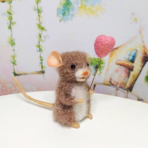 Needle Felted Mouse Felt Animal Miniature Toys - Etsy