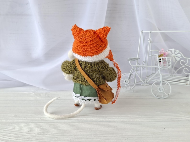Felted Wool Mouse, Animals in Clothes Fox Hat - Etsy