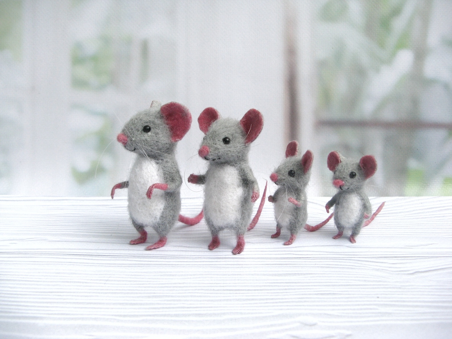 Family of Miniature Gray Mice With Needle Felt - Etsy