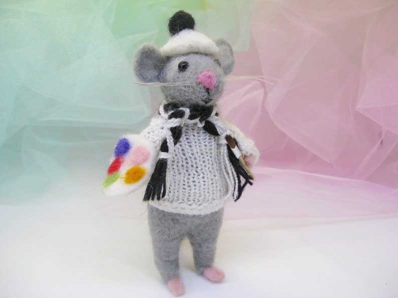 Felt mouse gray felt mouse mini felt animal | Etsy