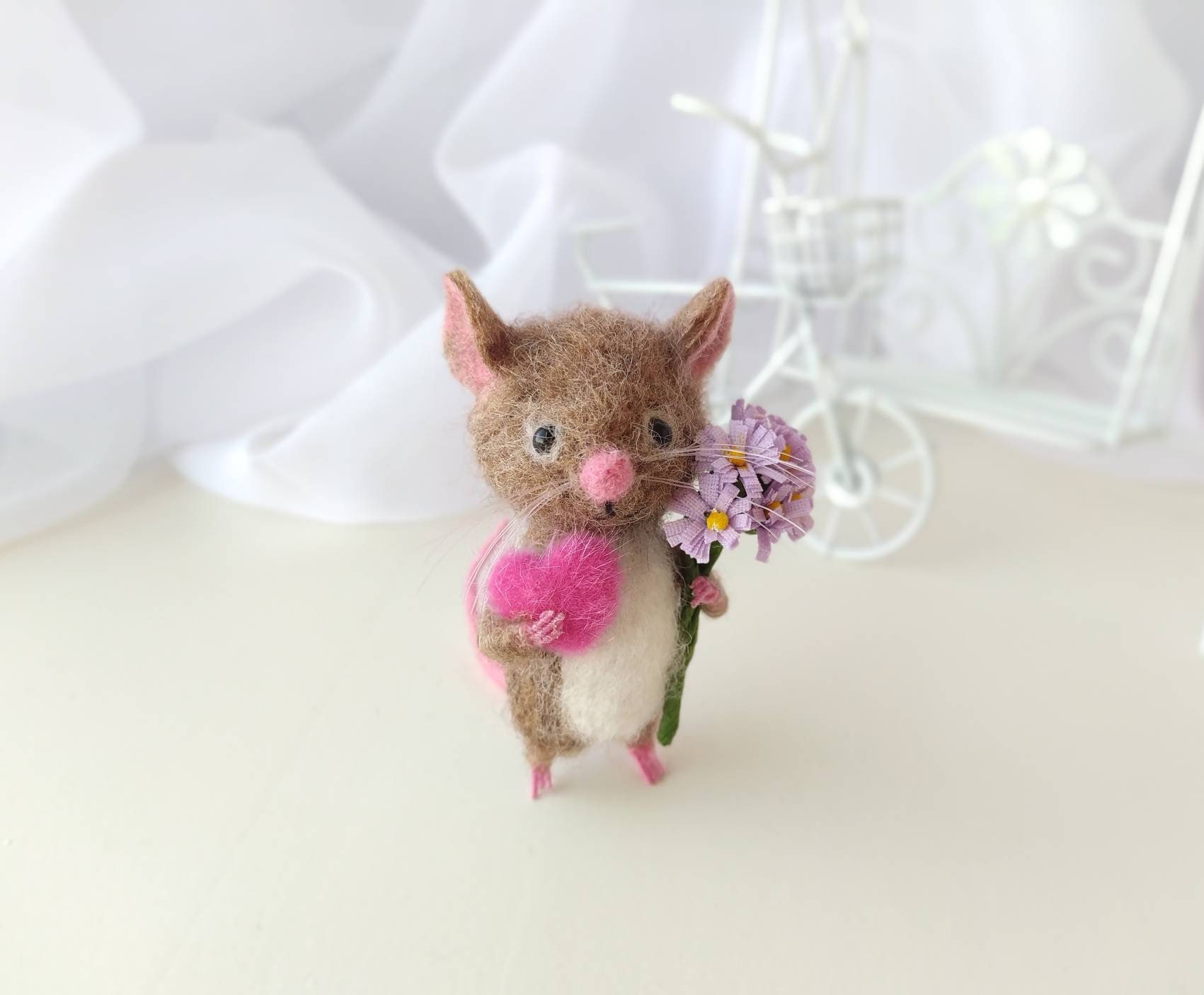 Felted Miniature Brown Mouse. - Etsy