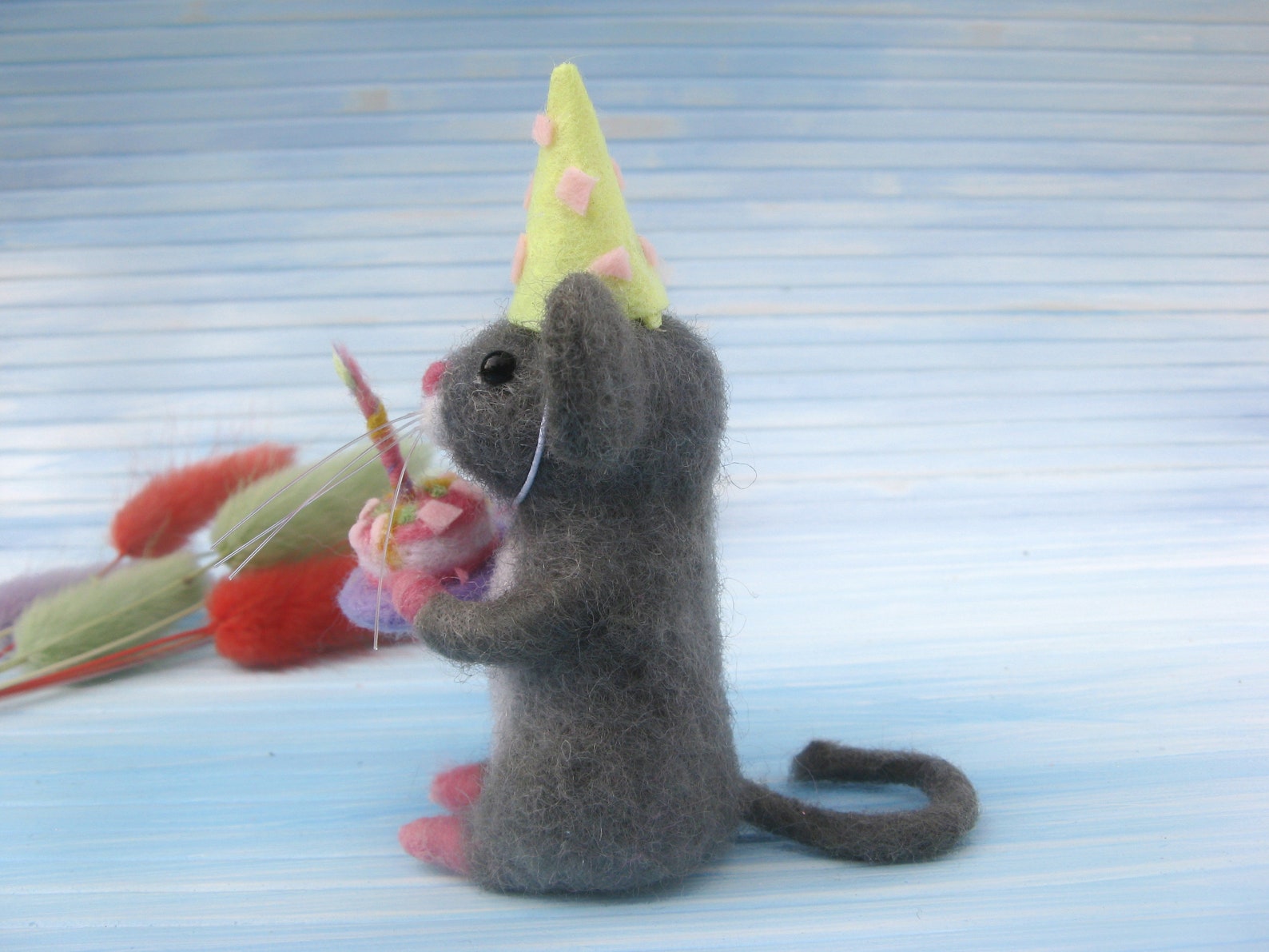 Gray Felt Mouse Wool Mouse - Etsy