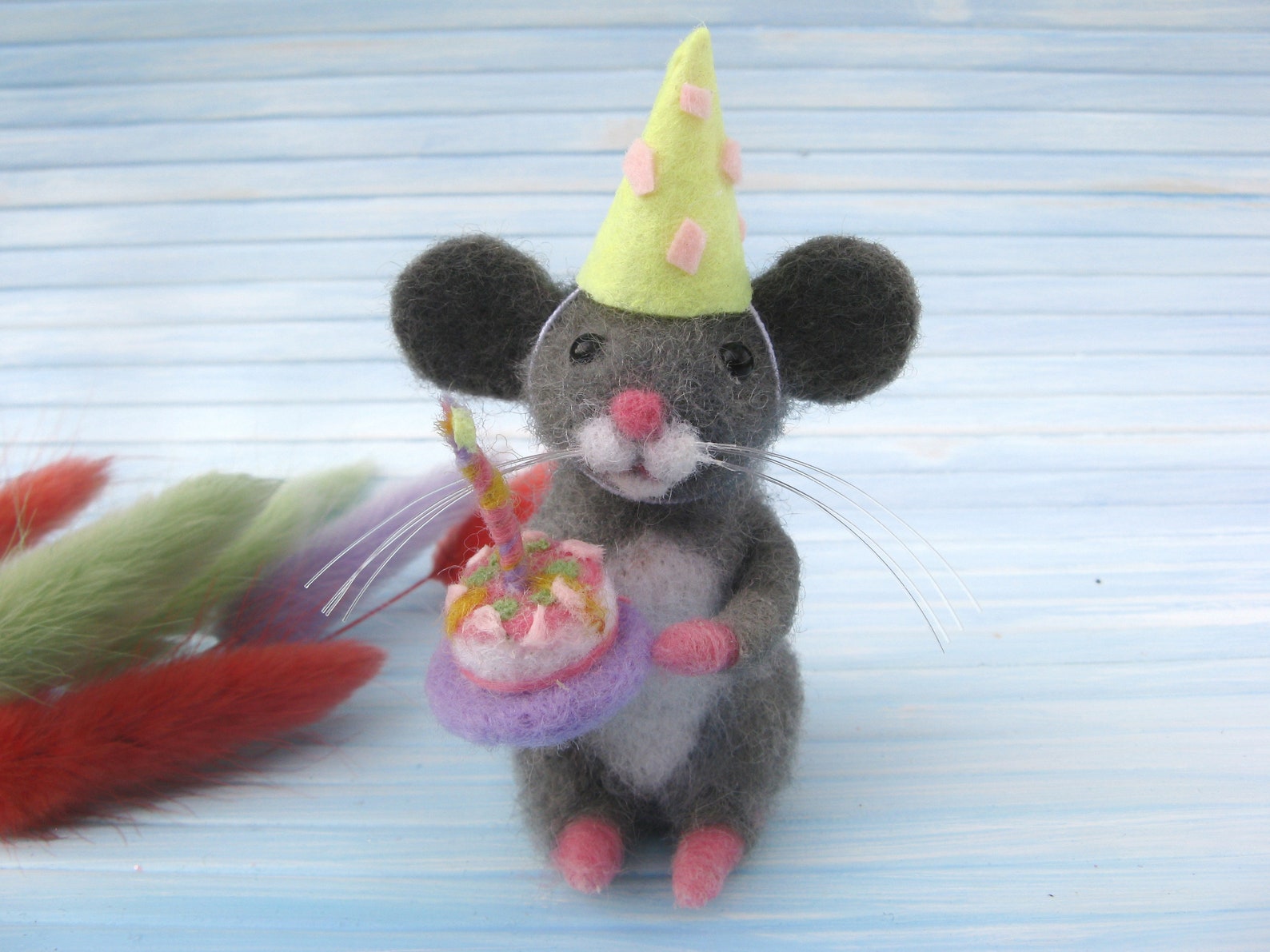 Gray Felt Mouse Wool Mouse - Etsy