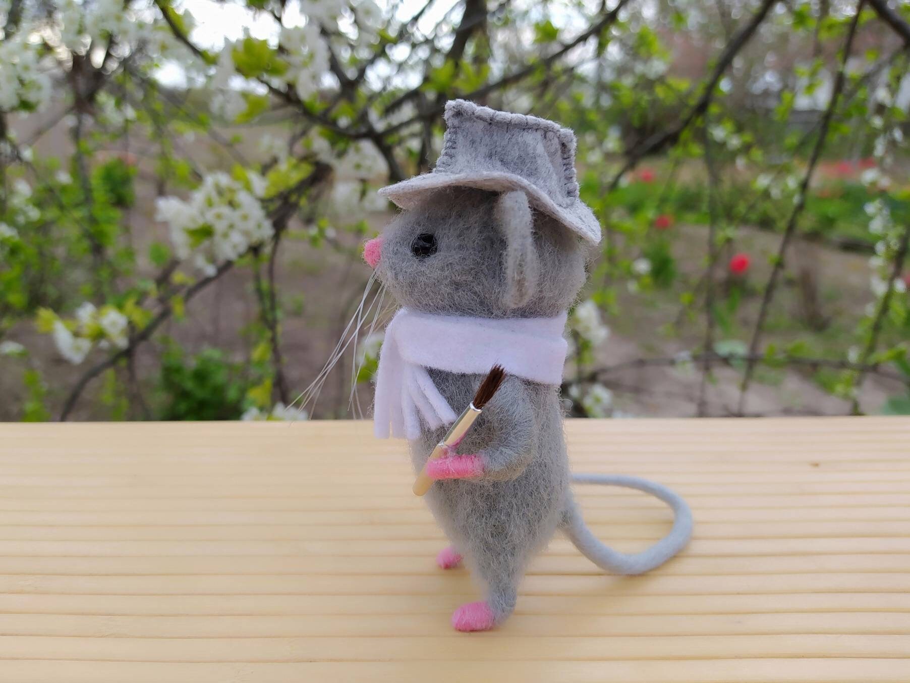 Felt Mouse Gray Felt Mouse Mini Felt Animal - Etsy