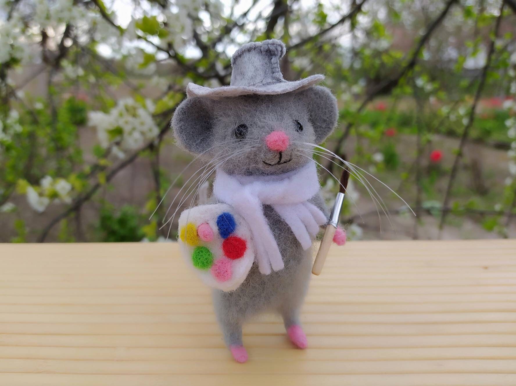 Felt Mouse Gray Felt Mouse Mini Felt Animal - Etsy
